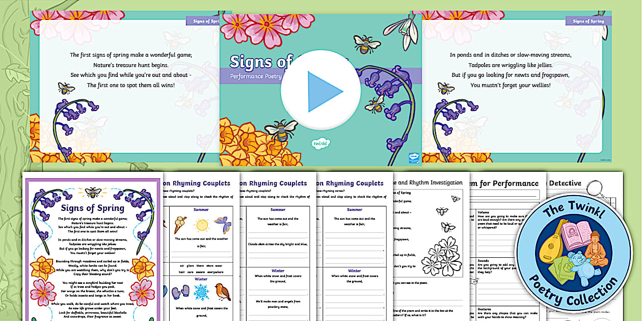 Rhyming Poem and Resource Signs of Spring Pack - Twinkl